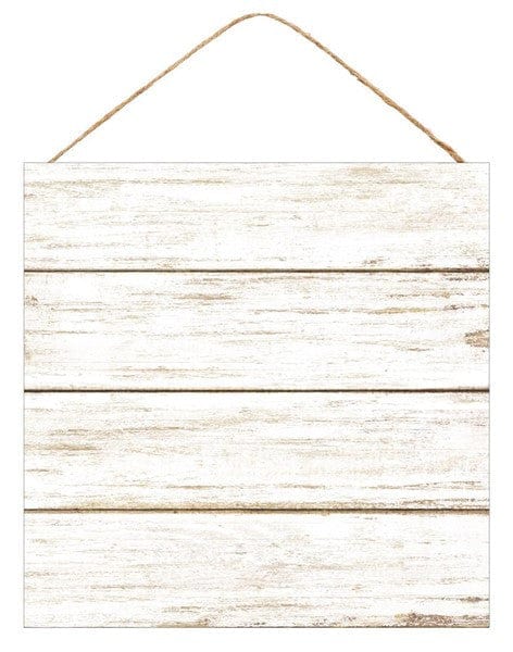 10"Sq Wood Look Mdf Sign - Antique White