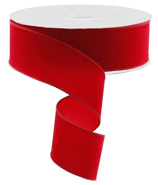 2.5" X 50YD OUTDOOR VELVET RIBBON - RED