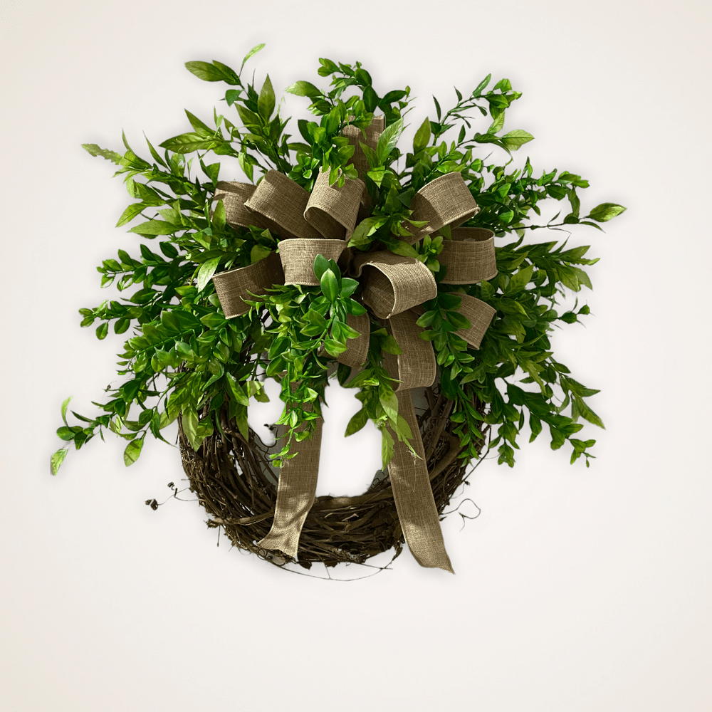 Wreath With Greenery and Bow